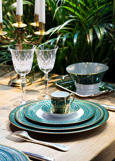 Tiara Peacock Blue Gold Coffee Cup - Haviland